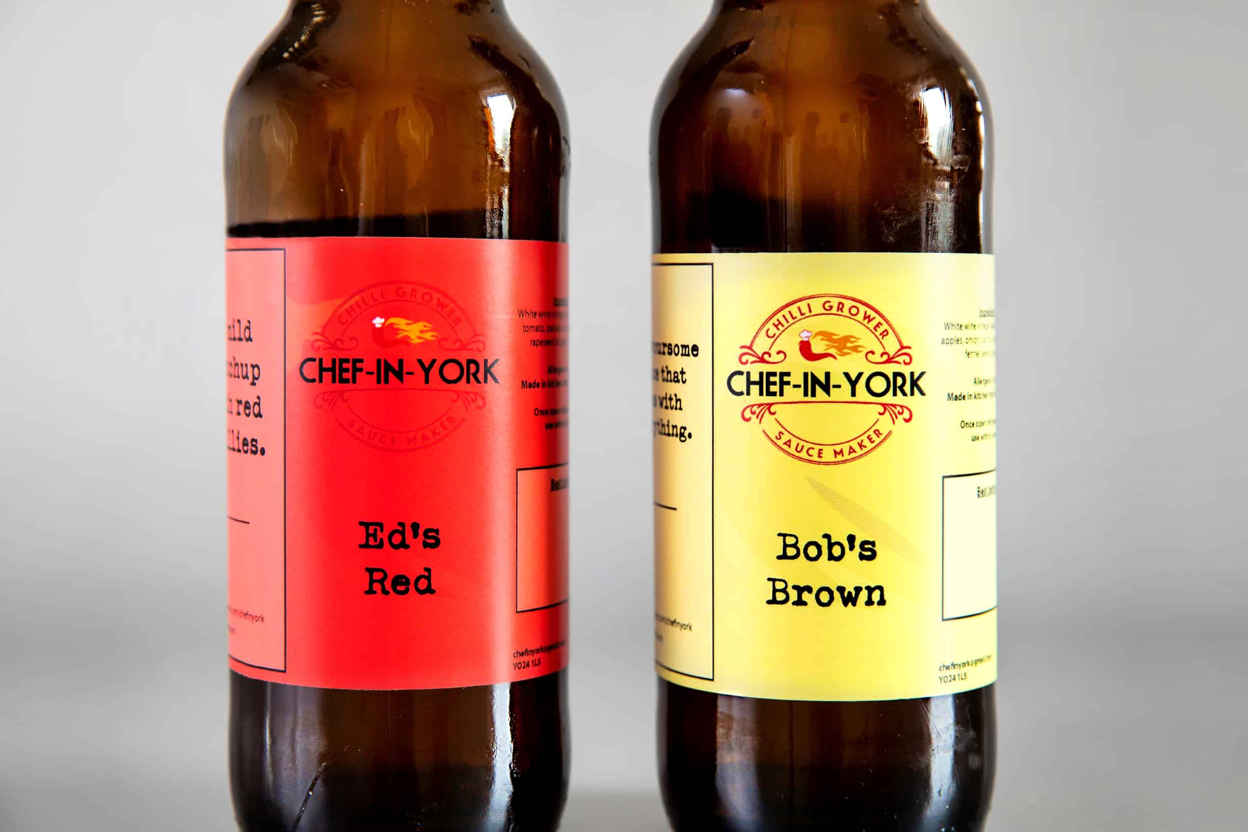 Two Chilli Bottle Labels - Custom Engraving & Digital Print | York