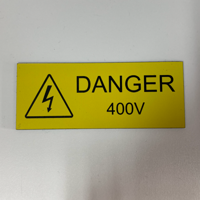 Danger 400V Engraved Label - Custom Engraving & Digital Print | York