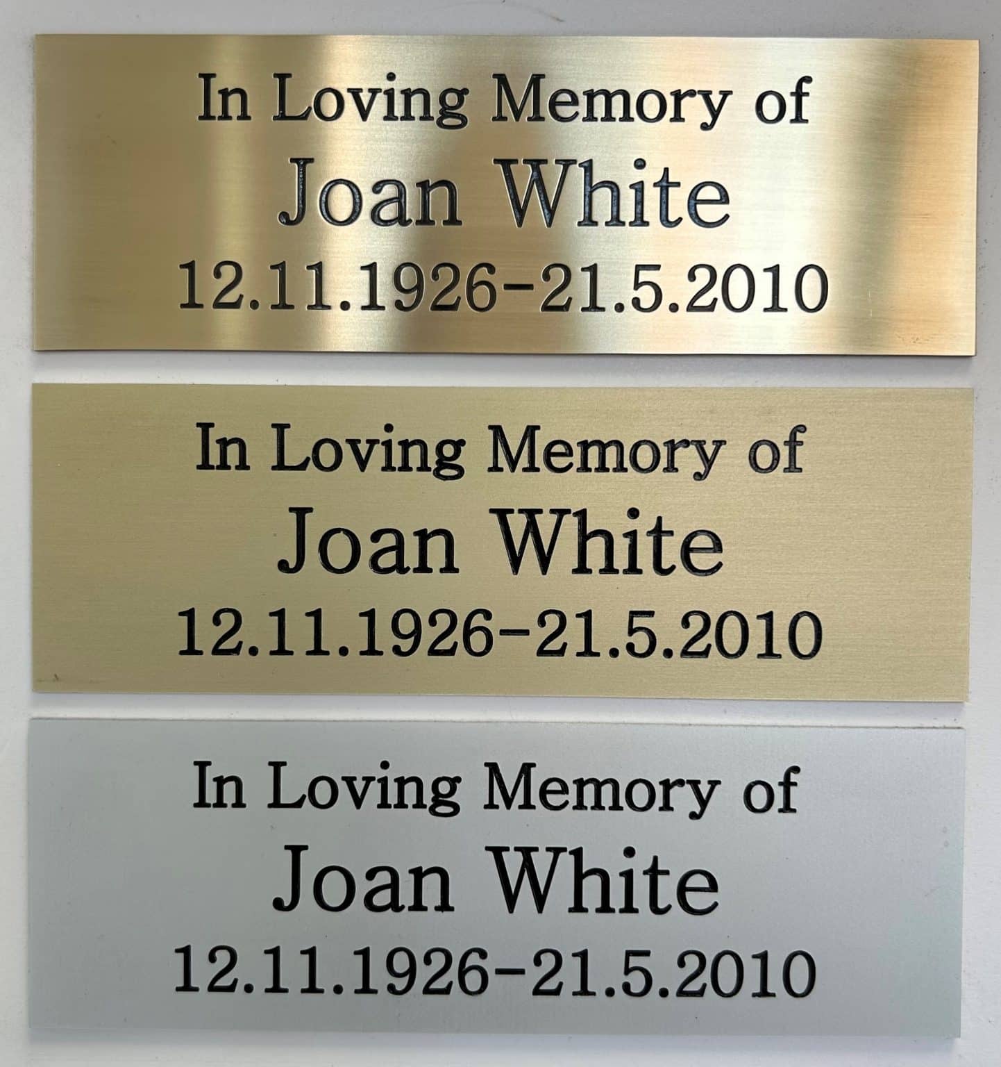 Personalised Memorial Plaques - Andrews Signs & Engravers